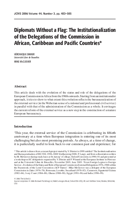 (PDF) Diplomats Without a Flag: The Institutionalization of the ...