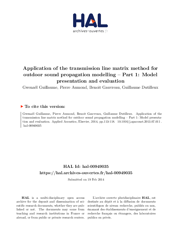 (PDF) Application of the transmission line matrix method for outdoor ...