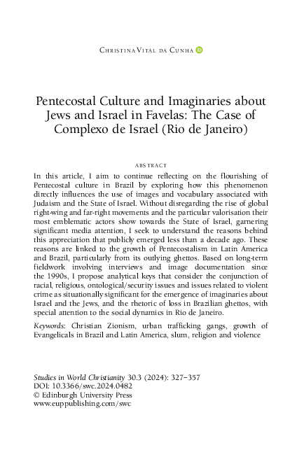 (PDF) Pentecostal Culture and Imaginaries about Jews and Israel in ...
