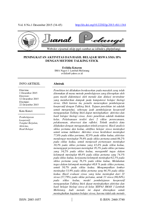 (PDF) Upaya Meningkatkan Aktivitas Dan Hasil Belajar Biologi Dengan Menggunakanmetode ...