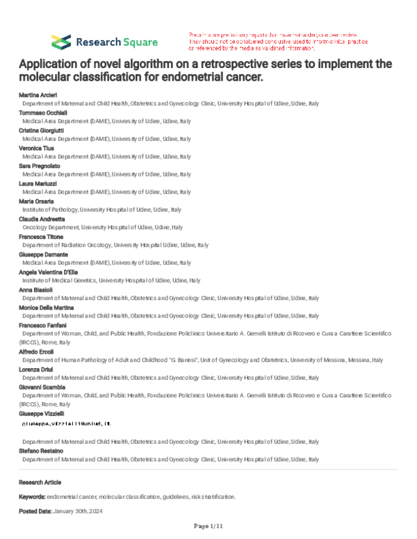 (PDF) Application of novel algorithm on a retrospective series to ...