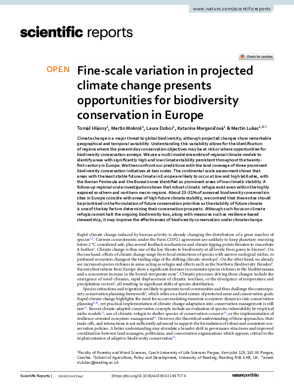 (PDF) Fine-scale variation in projected climate change presents ...