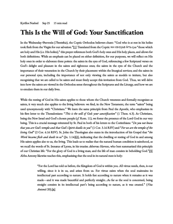 (PDF) This Is the Will of God: Your Sanctification