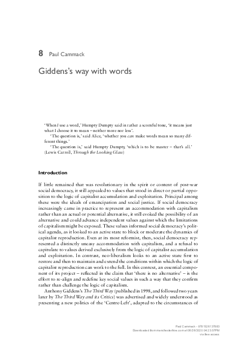 (PDF) Giddens’s way with words