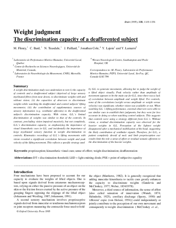 (PDF) Weight judgment