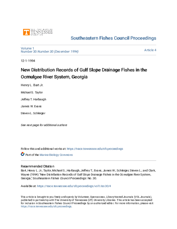 (PDF) New Distribution Records of Gulf Slope Drainage Fishes in the ...
