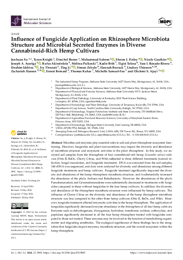 (PDF) Influence of Fungicide Application on Rhizosphere Microbiota Structure and Microbial ...