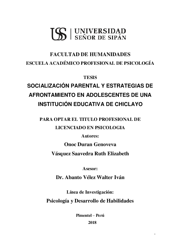 (PDF) Socialización parental y estrategias de afrontamiento en ...
