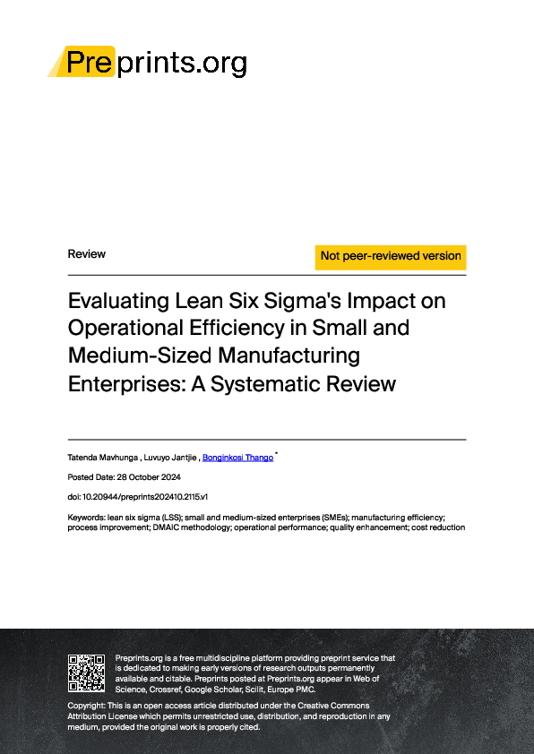 (PDF) Lean Six Sigma in SMEs: Operational Efficiency Review