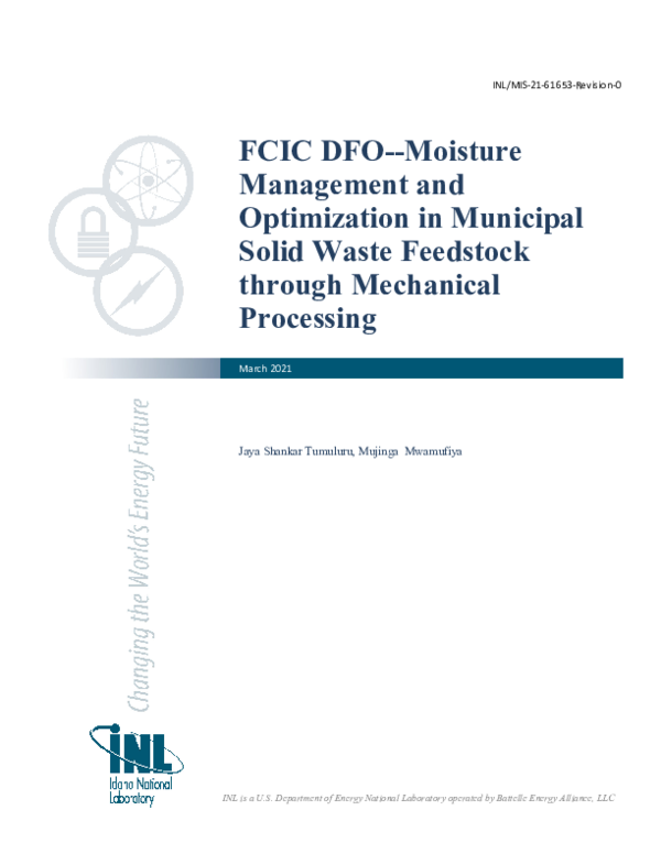 (PDF) FCIC DFO--Moisture Management and Optimization in Municipal Solid ...