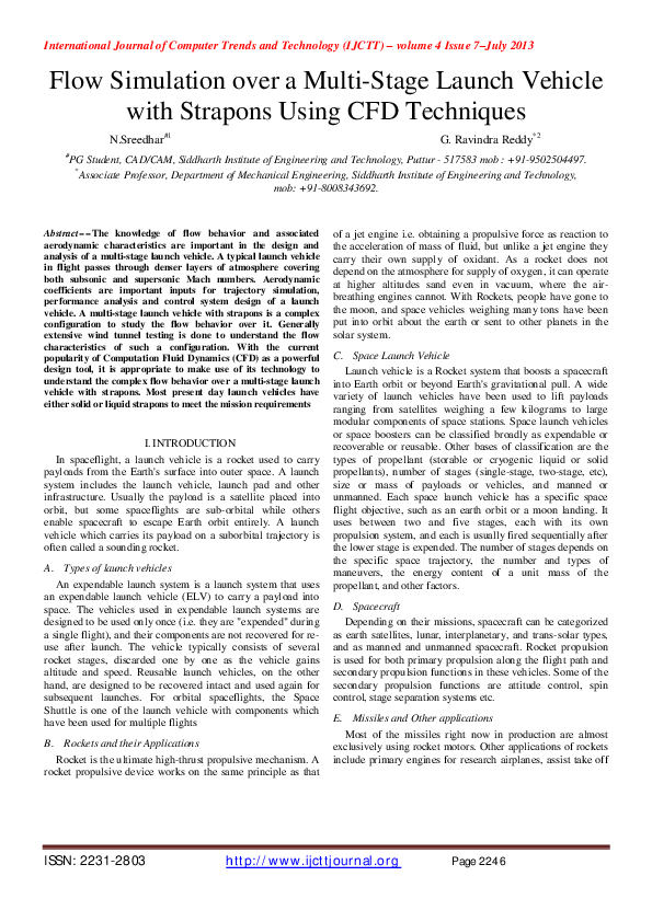 (PDF) Flow Simulation over a Multi-Stage Launch Vehicle with Strapons Using CFD Techniques