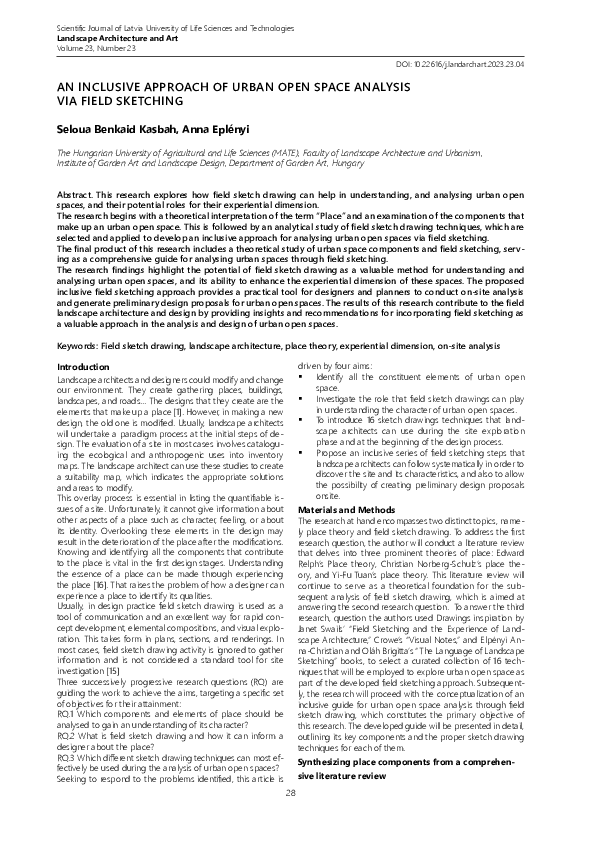 (PDF) An Inclusive Approach of Urban Open Space Analysis via Field ...