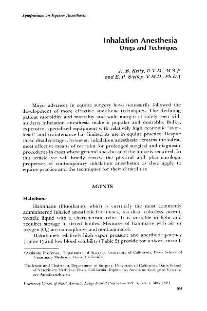 (PDF) Inhalation Anesthesia Drugs and Techniques | AB Kelly - Academia.edu