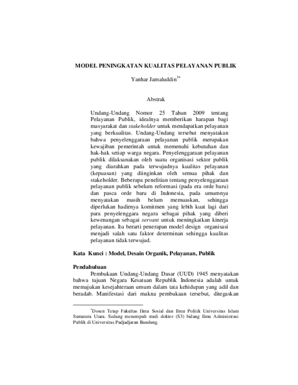 (PDF) Model Peningkatan Kualitas Pelayanan Publik