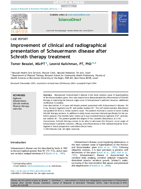 (PDF) Improvement of clinical and radiographical presentation of ...