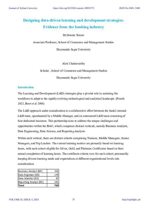 (PDF) Designing data-driven learning and development strategies: Evidence from the banking industry