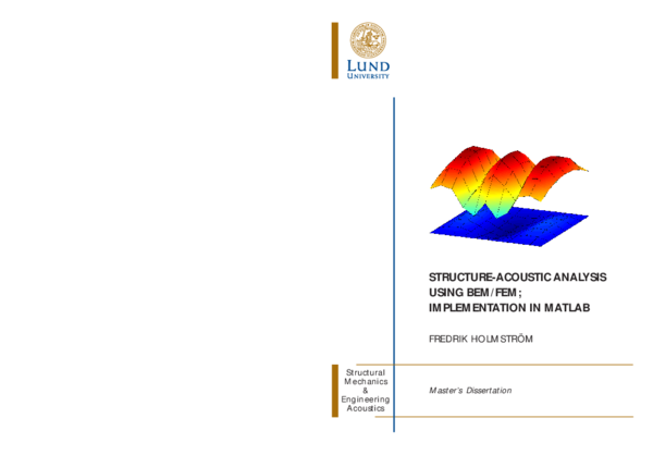 (PDF) Structure-Acoustic Analysis using BEM/FEM; Implementation in MATLAB