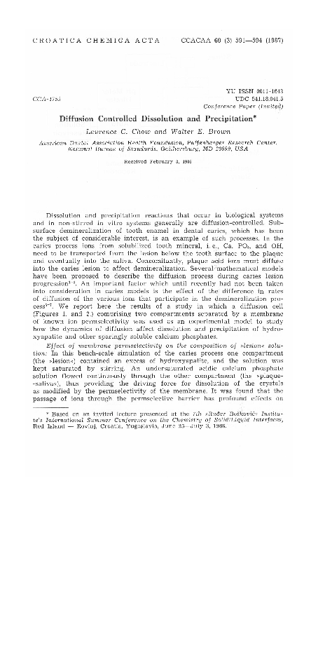 (PDF) Diffusion Controlled Dissolution and Precipitation