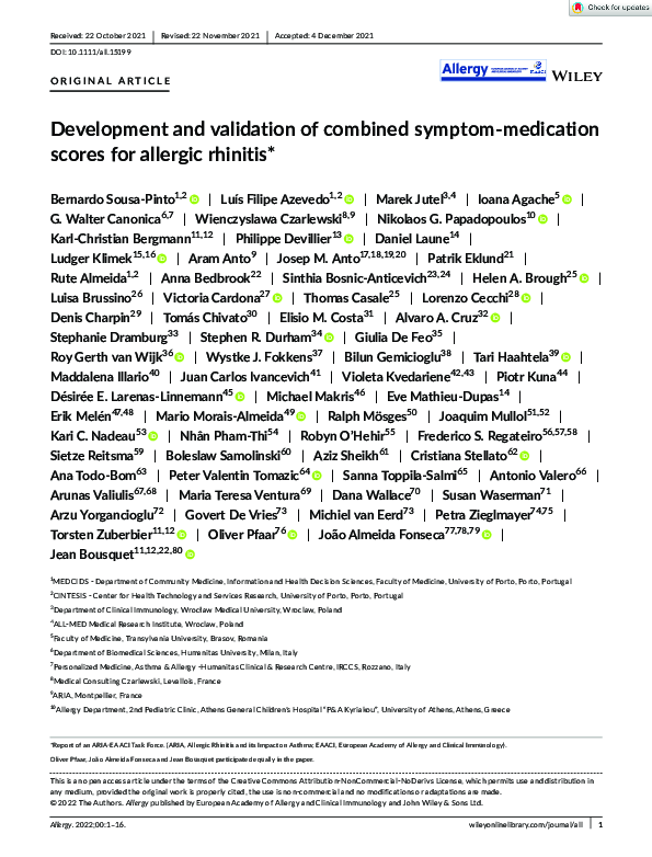 (PDF) Development and validation of combined symptom‐medication scores ...
