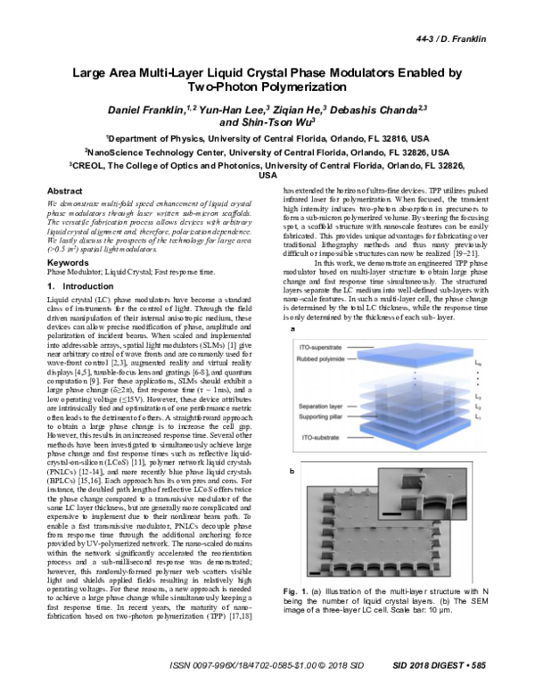 (PDF) 44-3: Large Area Multi-Layer Liquid Crystal Phase Modulators ...