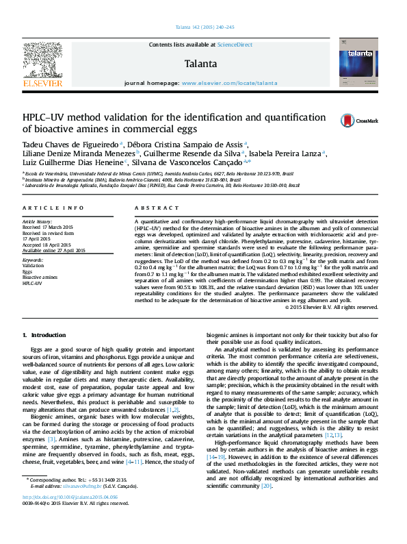 Pdf Hplc Uv Method Validation For The Identification And