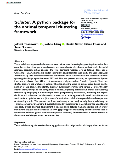 (PDF) tscluster: A python package for the optimal temporal clustering framework