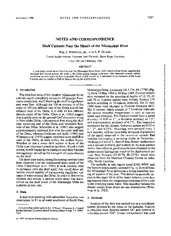 (PDF) Shelf Currents Near the Mouth of the Mississippi River | Scott ...