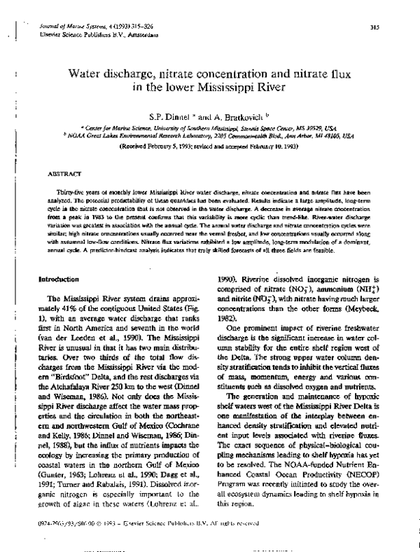 (PDF) Water discharge, nitrate concentration and nitrate flux in the ...