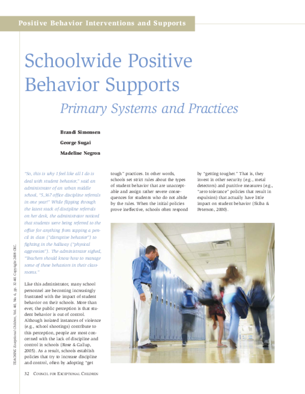 (PDF) Schoolwide Positive Behavior Supports