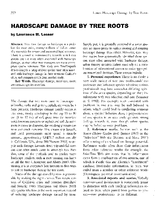 (PDF) Hardscape Damage by Tree Roots
