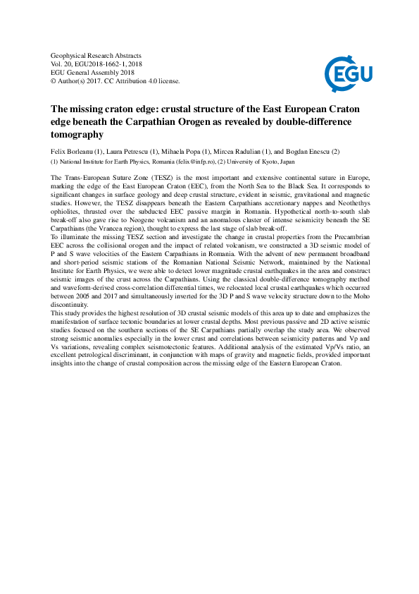(PDF) The missing craton edge: Crustal structure of the East European ...