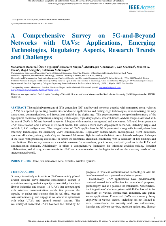 (PDF) A Comprehensive Survey on 5G-and-Beyond Networks with UAVs: Applications, Emerging ...