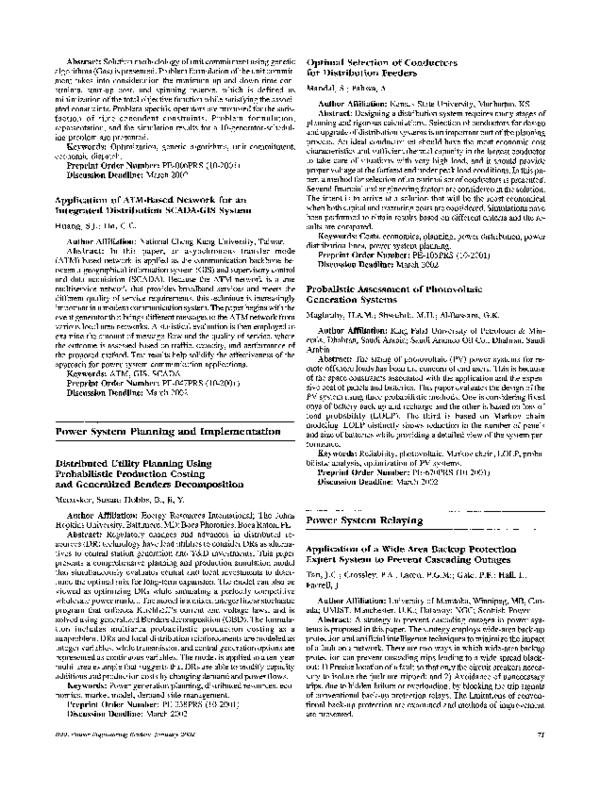 Pdf Optimal Selection Of Conductors For Distribution Feeders