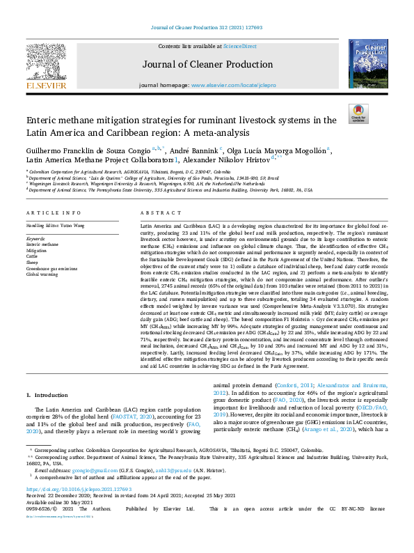 (PDF) Enteric methane mitigation strategies for ruminant livestock ...