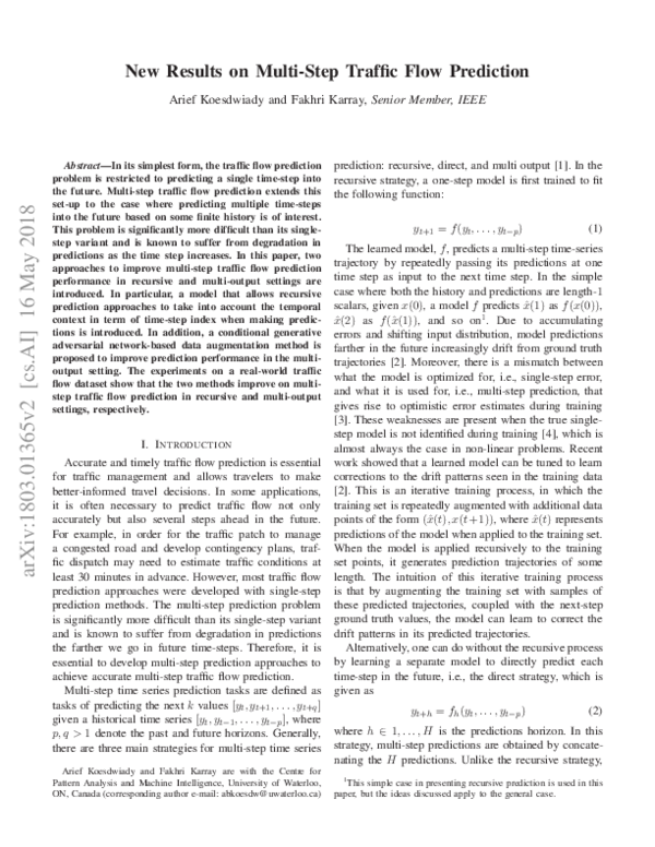 (PDF) Improving Multi-Step Traffic Flow Prediction