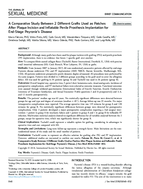 (PDF) A Comparative Study Between 2 Different Grafts Used as Patches ...