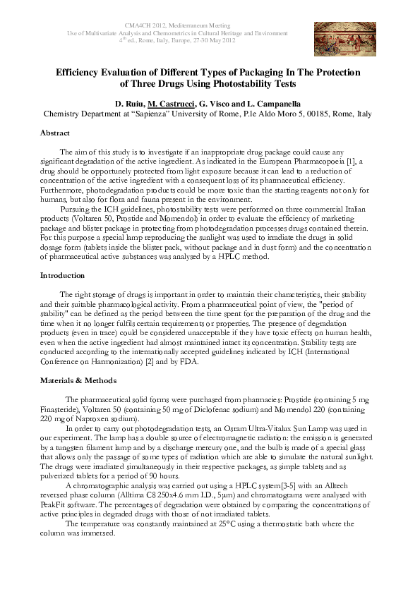 (PDF) Efficiency Evaluation of Different Types of Packagi ng In The ...