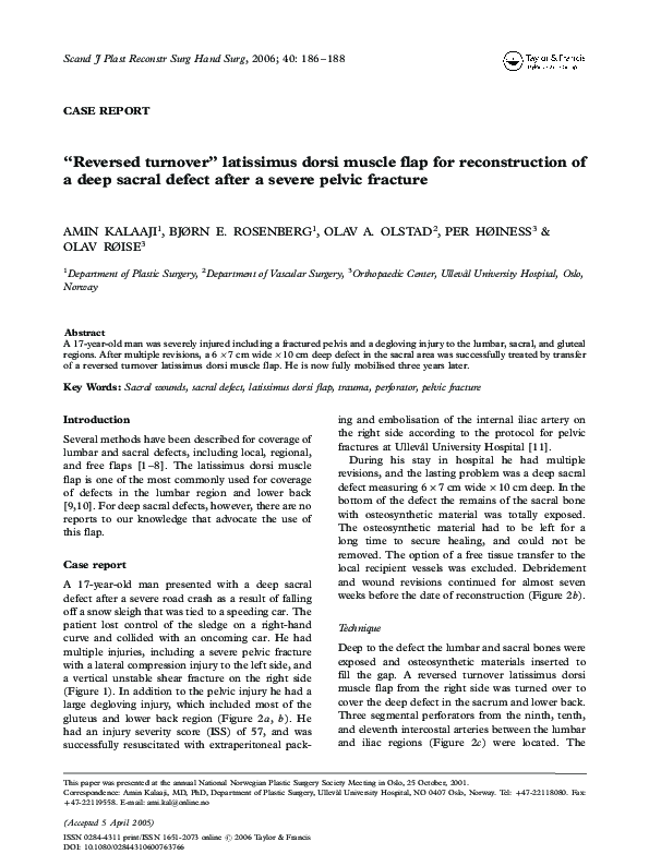 (PDF) “Reversed turnover” latissimus dorsi muscle flap for ...