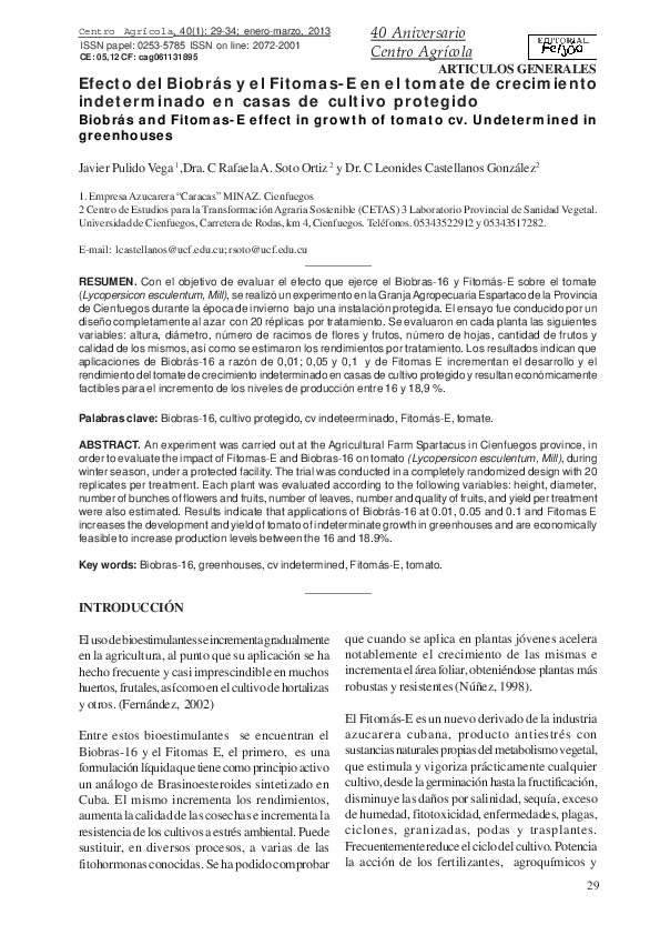 (PDF) Efecto del Biobrás y el Fitomas-E en el tomate de crecimiento ...