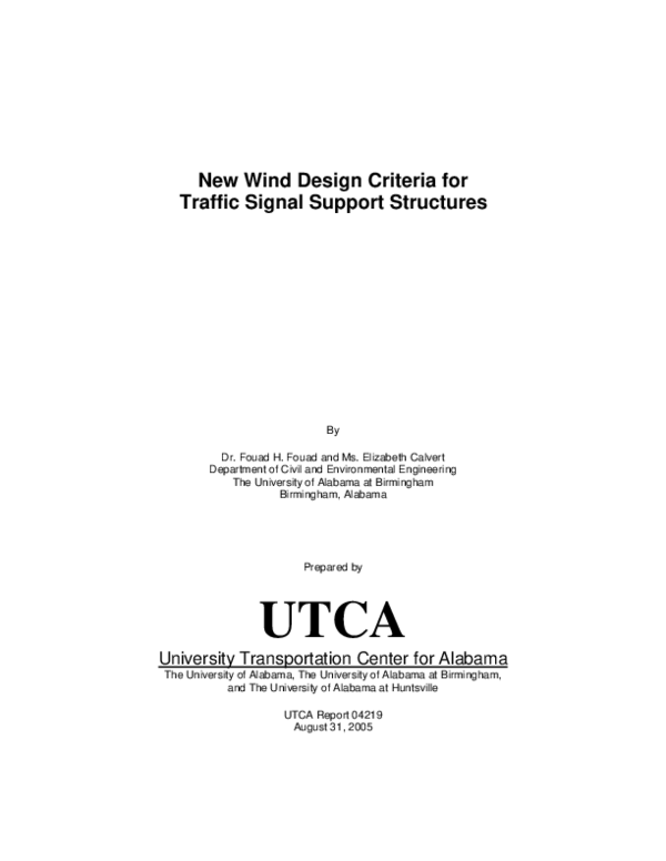 (PDF) New Wind Design Criteria for Traffic Signal Support Structures