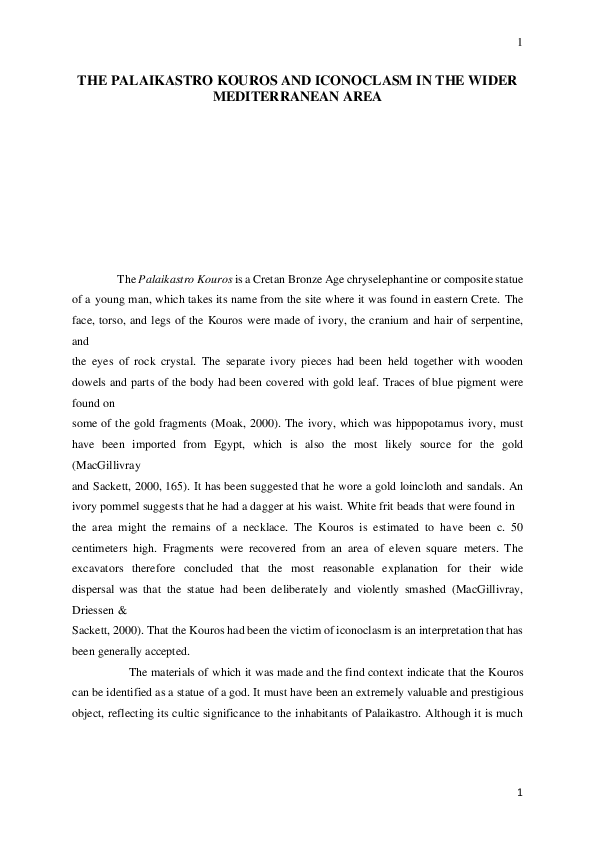 (PDF) THE PALAIKASTRO KOUROS AND ICONOCLASM IN THE WIDER MEDITERRANEAN ...