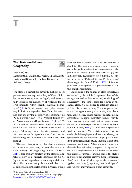 (PDF) The State and Human Geography