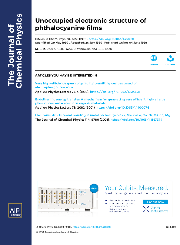 (PDF) Unoccupied electronic structure of phthalocyanine films