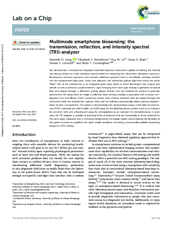 (PDF) Multimode smartphone biosensing: the transmission, reflection ...