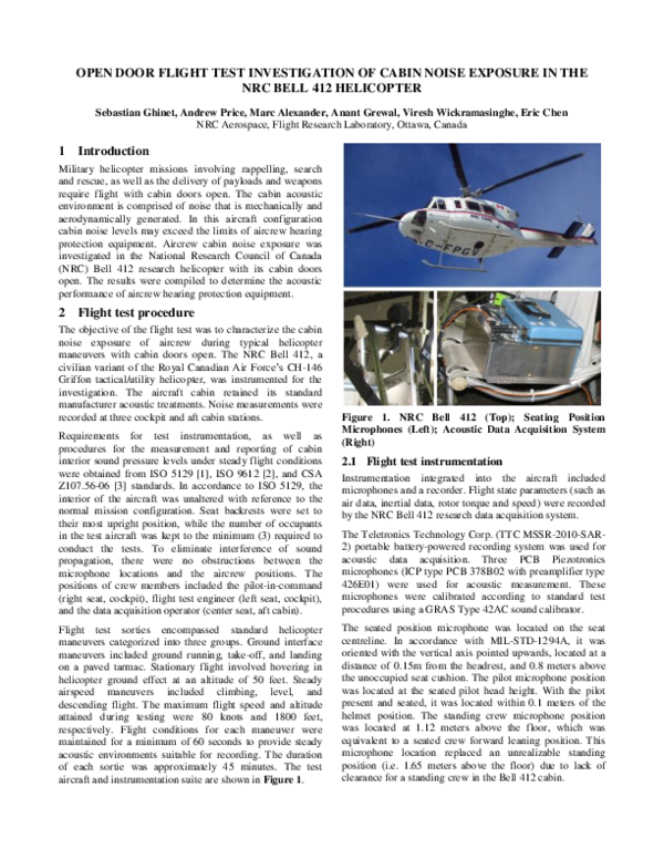 (PDF) Closed Door Flight Test Investigation of Cabin Noise Exposure in ...