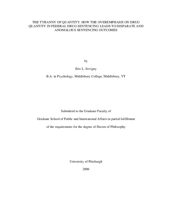 (PDF) The Tyranny of Quantity: How the Overemphasis on Drug Quantity in ...