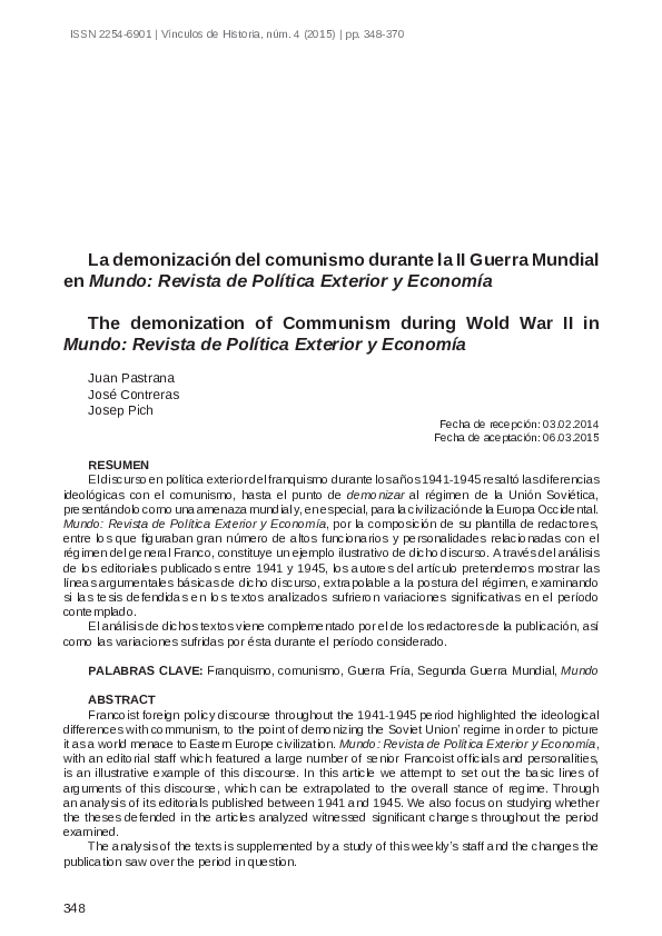 (PDF) La Demonización Del Comunismo Durante La II Guerra Mundial en ...