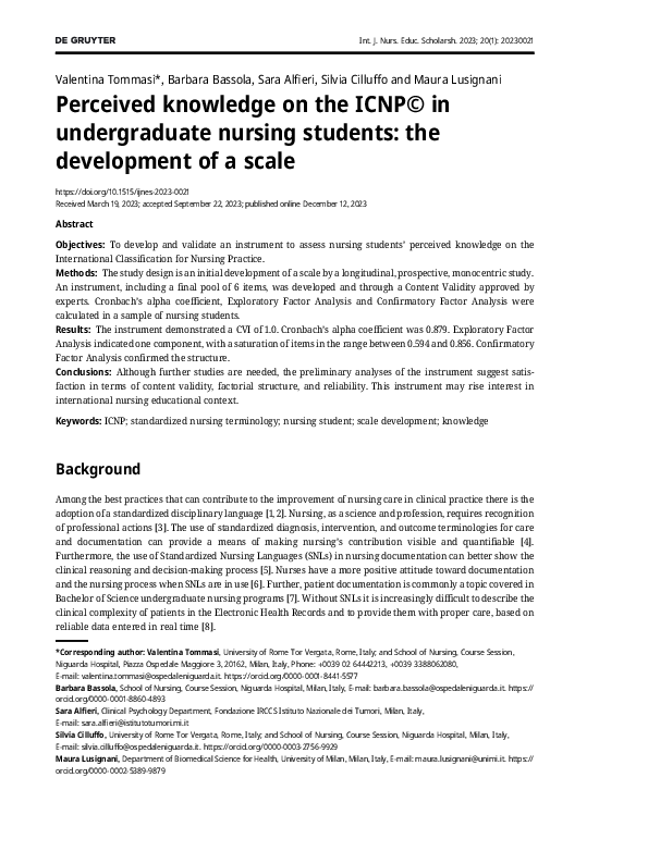 (PDF) Perceived knowledge on the ICNP© in undergraduate nursing ...