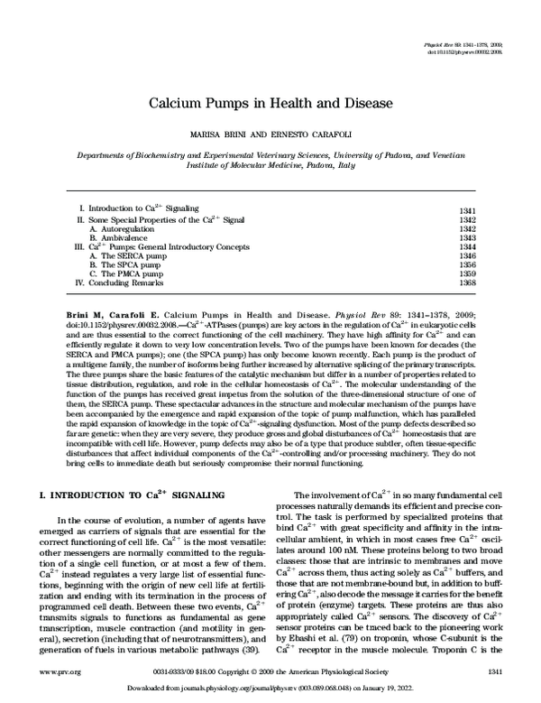 (PDF) Calcium Pumps in Health and Disease