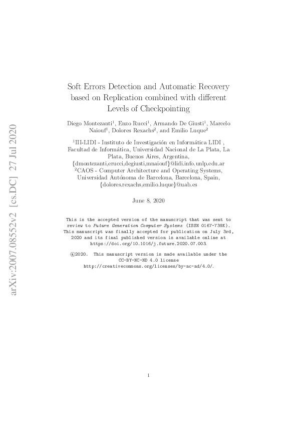 Pdf Soft Errors Detection And Automatic Recovery Based On Replication Combined With Different